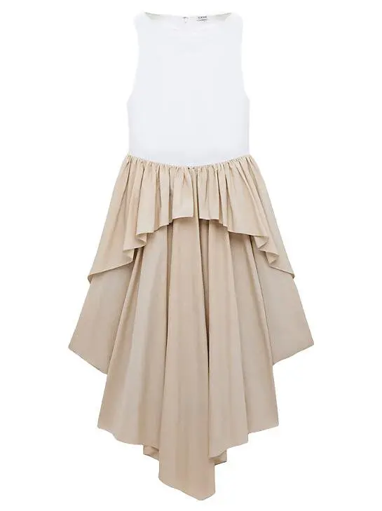 Loewe X Paula's Ibiza Layered Cotton Maxi Dress - White/beige