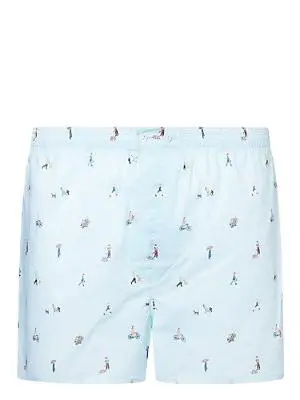 Derek Rose Classic-fit Cotton Boxer Shorts - Blue