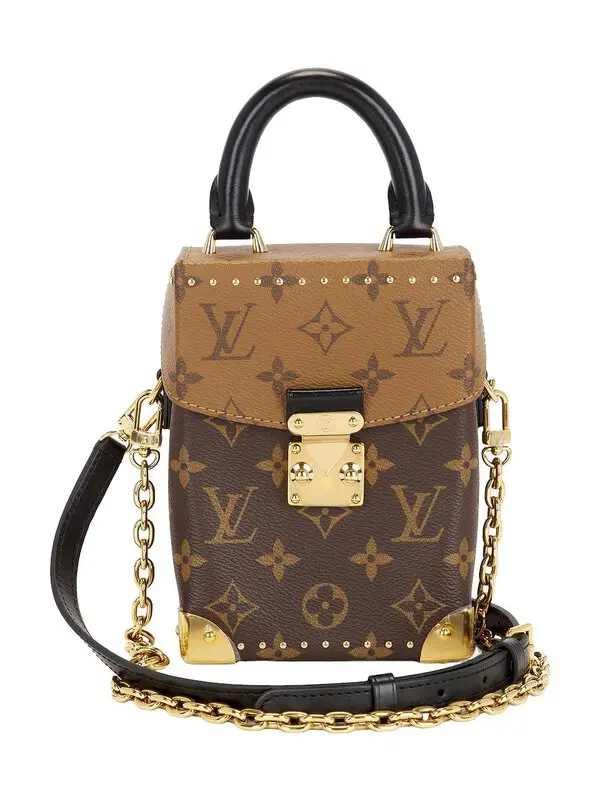 LOUIS VUITTON Monogram Reverse Camera Box Handbag - Brown