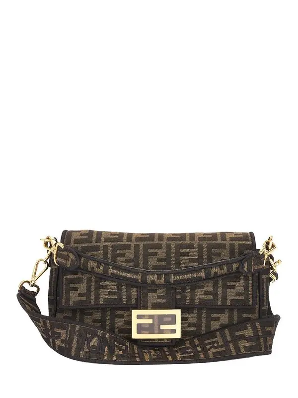 Fendi Zucca Ff 1974 Baguette Shoulder Bag - Brown