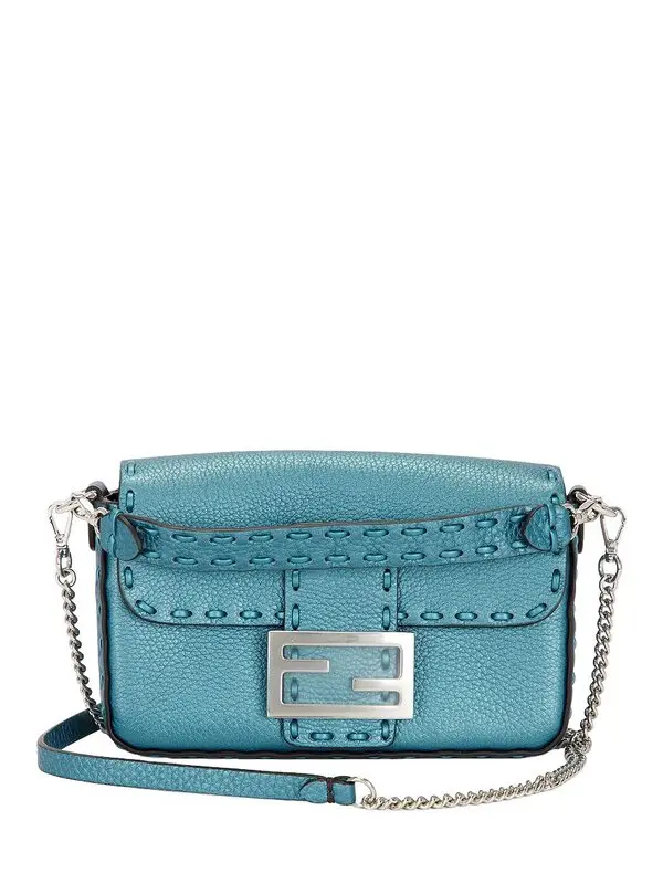 Fendi Selleria Mini Baguette Shoulder Bag - Blue