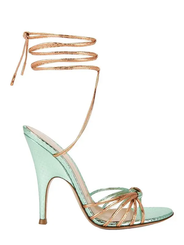 GIANVITO ROSSI Strappy Sandal - Aloe & Rose Gold