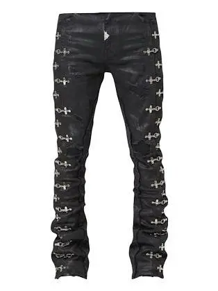 GUAPI Obsidian Aviation Clasp Denim Jeans - Black