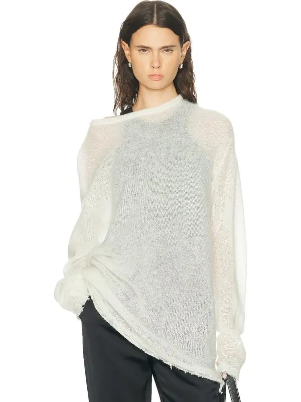 TOTEME Long Open Weave Knit Sweater - Off White