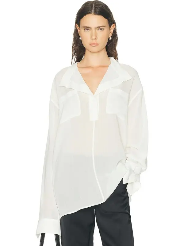 TOTEME Overlapping Collar Blouse - Milk