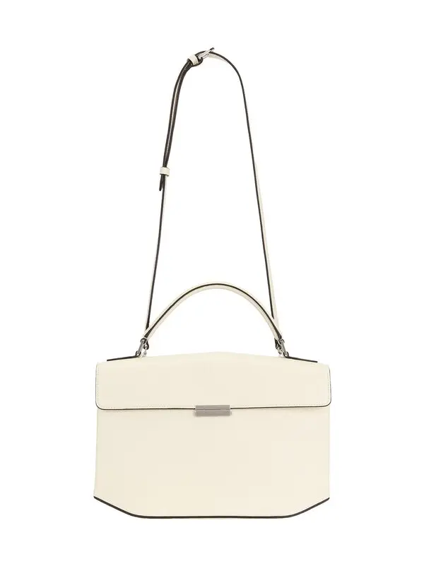 TOTEME Box Grained Leather Top Handle Bag - Milk