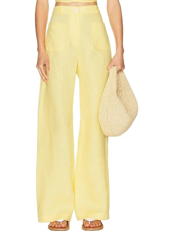 Matthew Bruch Barrel Button Pocket Pant - Yellow