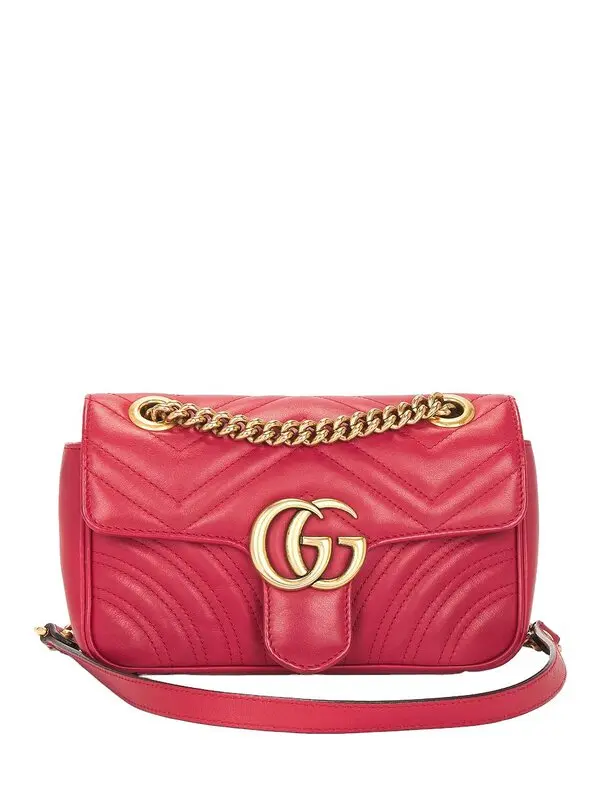 Gucci Gg Marmont Shoulder Bag - Hibiscus Red