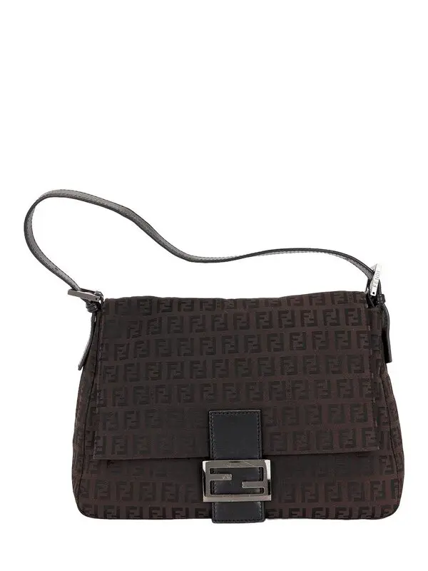 Fendi Zucchino Mama Baguette Shoulder Bag - Brown