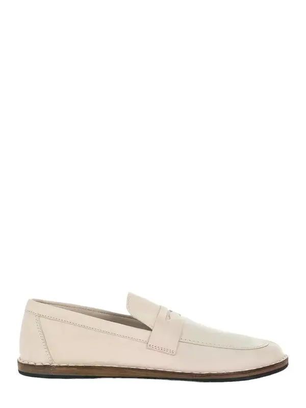 THE ROW Cary Leather Penny Loafers - White