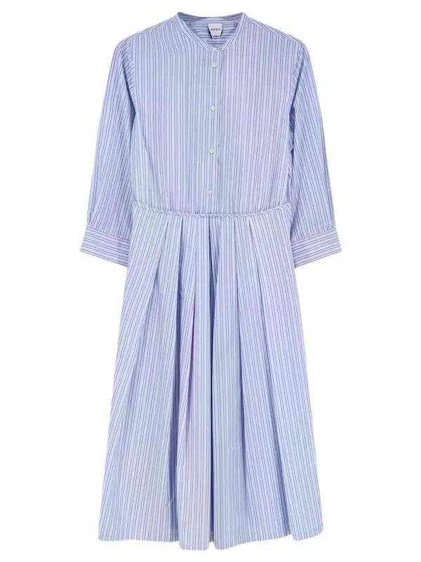 Aspesi Striped Pleated Dress - Blue
