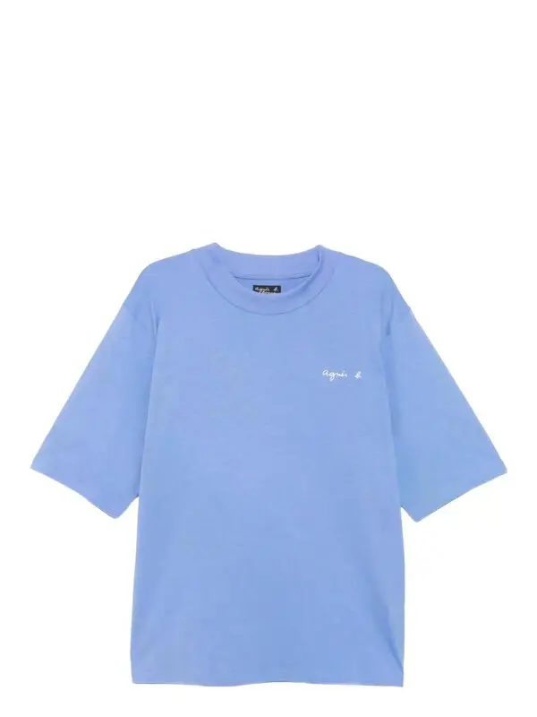 AGNES B. Logo-print T-shirt - Blue