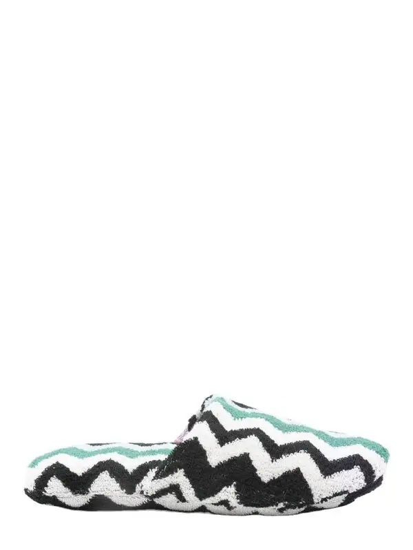 Missoni Zigzag-pattern Slippers - Green