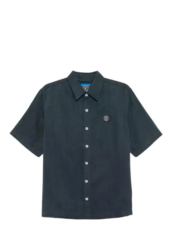 AGNES B. Logo-patch Shirt - Blue