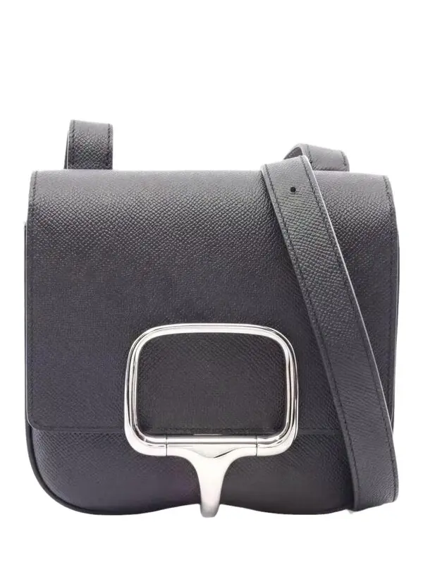 Hermès 2025 Mini Della Cavalleria Leather Crossbody Bag - Black