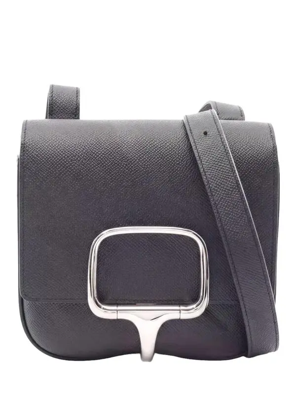 Hermès 2025 Mini Della Cavalleria Leather Crossbody Bag - Black