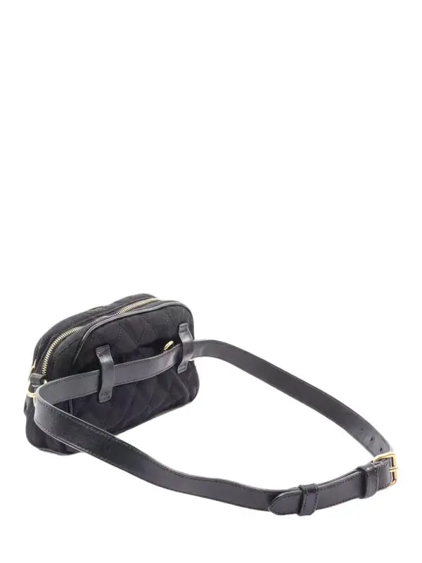 Prada 2000s Floral-embroidered Cross Body Bag - Black