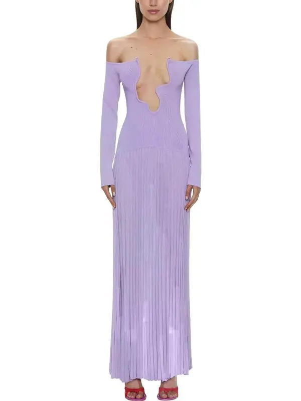 Christopher Esber Salacia Pleated Maxi Dress - Purple