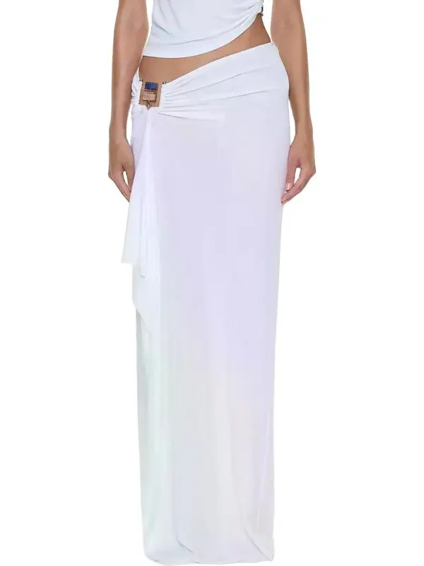 Christopher Esber Quartz Buckle Cascade Maxi Skirt - White