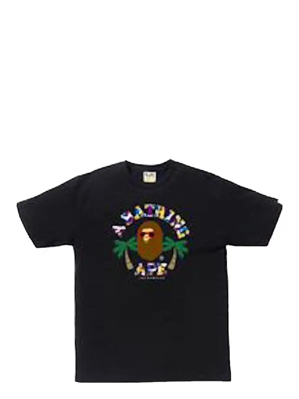 A BATHING APE La Camo College Tee Shirt - Black