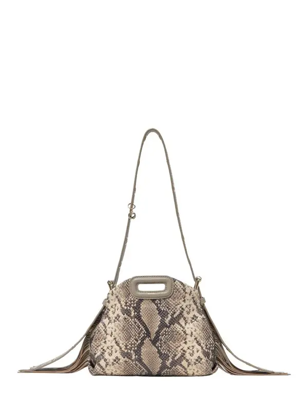 Maje Leather Python-embossed Miss M Mini Bag - Natural Snake Print
