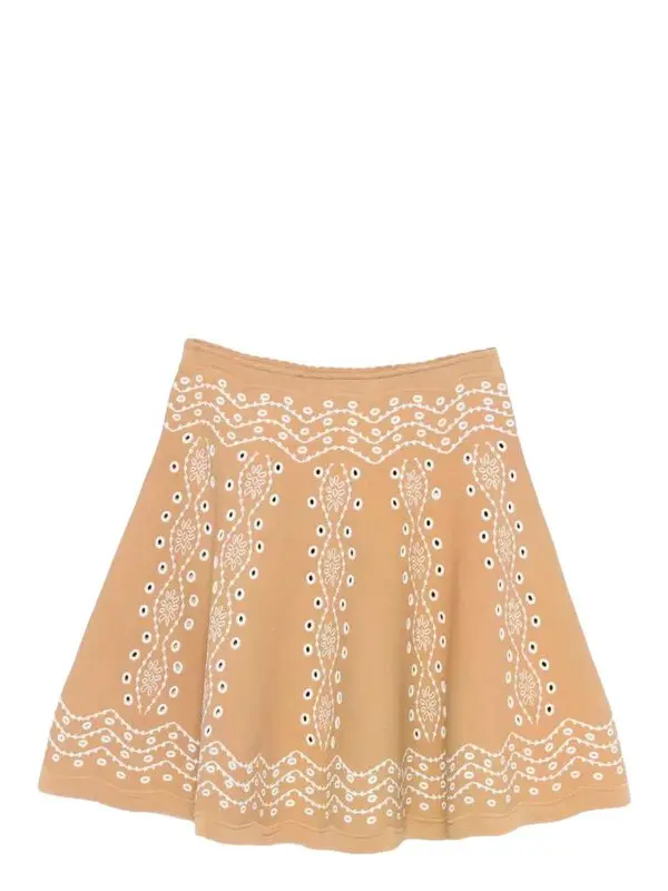 Sandro Knitted Mini Skirt - Neutrals
