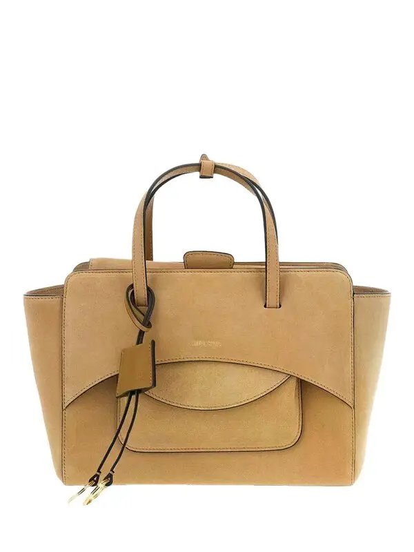HIDESINS Flap Suede Tote Bag - Neutrals