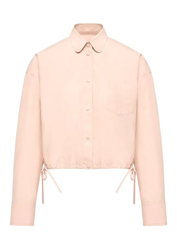Moncler Cotton Poplin Cropped Shirt - Pink