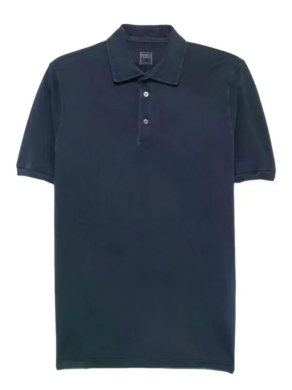 Fedeli Short-sleeve Polo Shirt - Blue