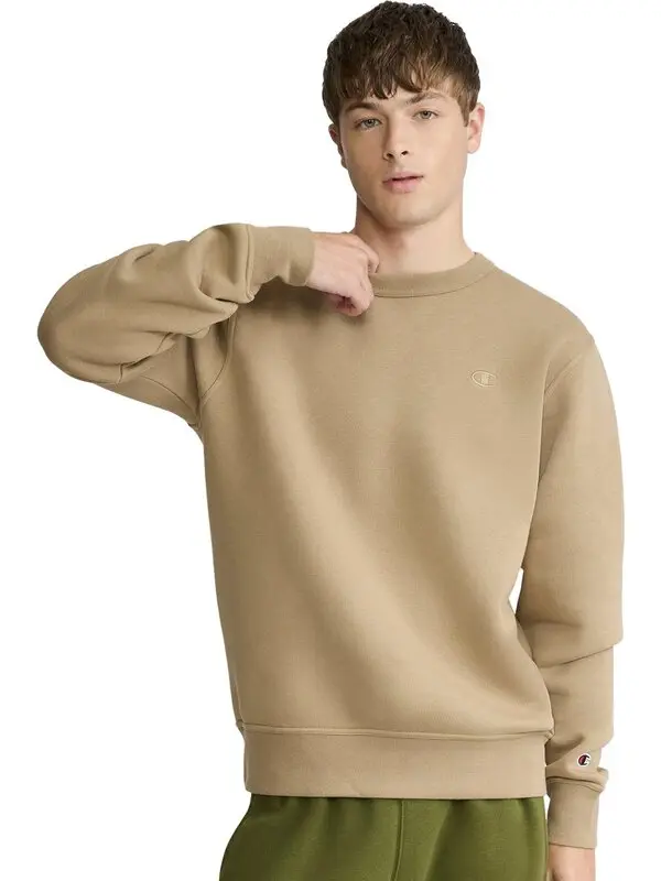 Champion Powerblend Fleece Crewneck Sweatshirt - Sand Pepper Khaki