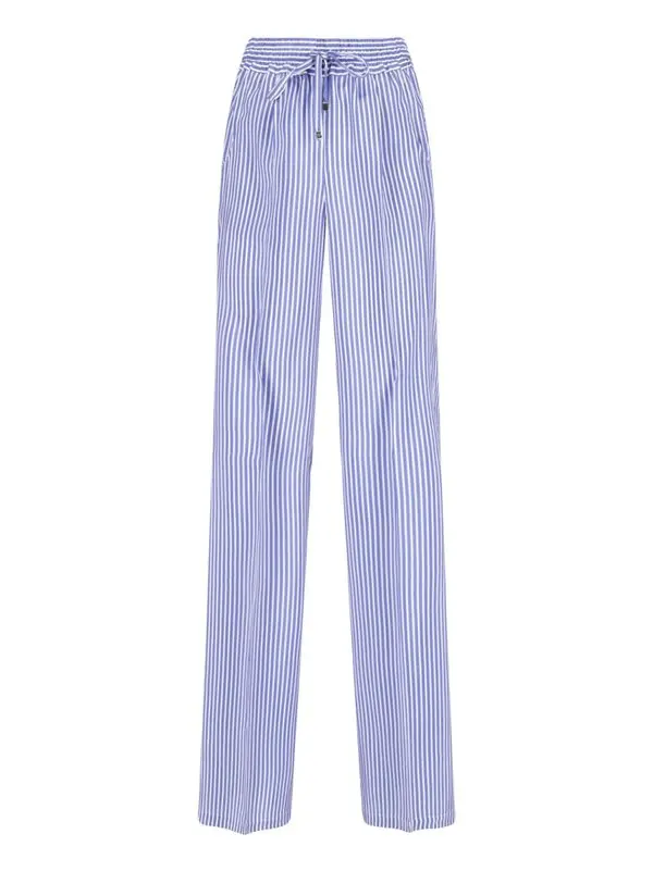 Kiton Wide Leg Silk Pants - Blue