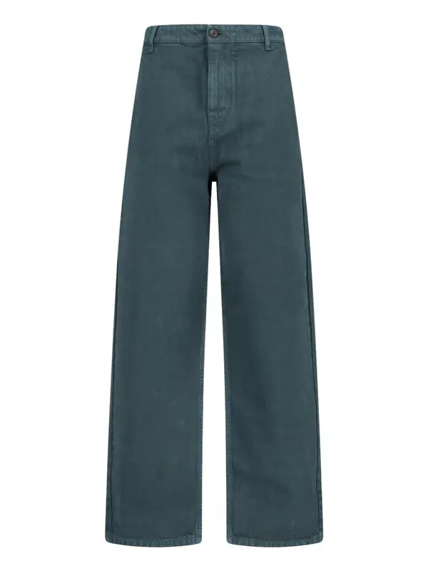 Miu Miu Gabardine Straight Leg Pants - Green