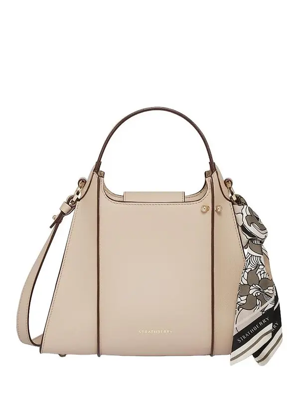 Strathberry Arkshell Medium Leather Handbag - Oat