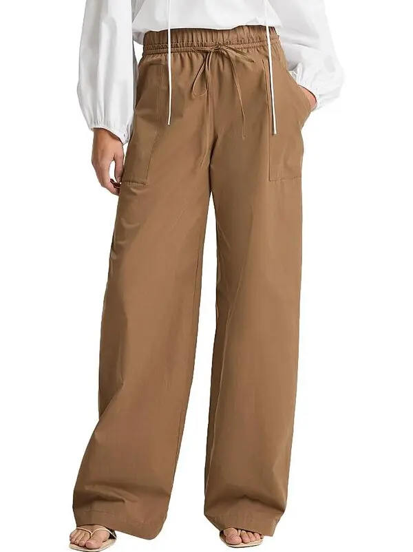 Vince Mid-rise Cotton Drawstring Pants - Almondine