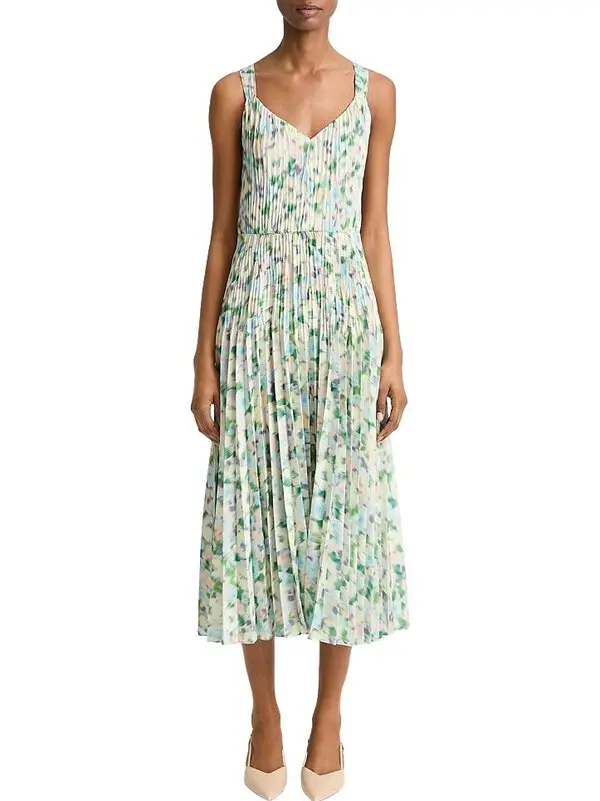 Vince Printed V-neck Dress - Herb Petal