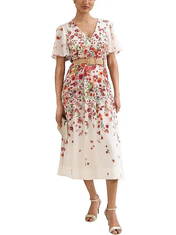 PHASE EIGHT Lovette Floral Midi Dress - Cream