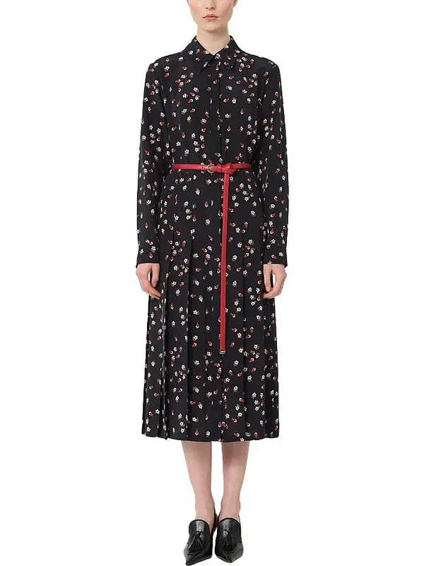 Max Mara Mstelmo Silk Dress - Navy
