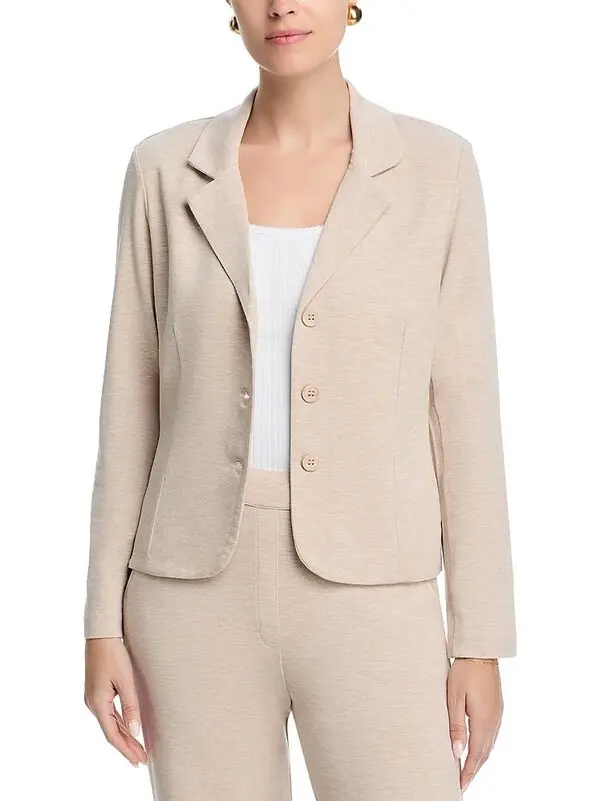 Majestic Filatures French Terry Three Button Blazer - Ecru Chine