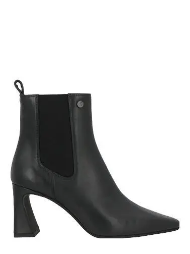 POLLINI Leather Ankle Boots - Black