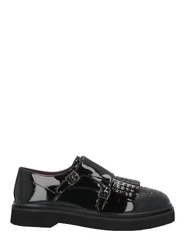 APEPAZZA Loafers With Monk Strap And Studded Fringe - Black