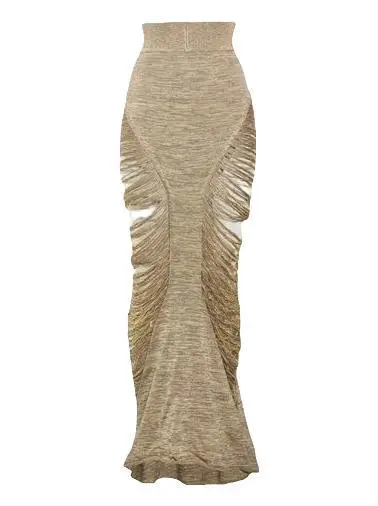Rick Owens Maxi Asymmetric Skirt - Gold