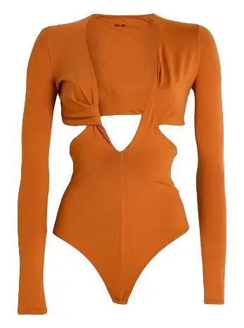ALIX NYC Bodysuit With Cutout - Rust