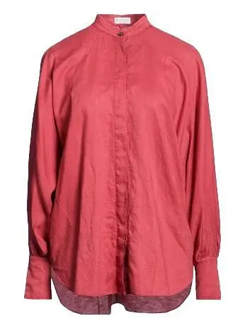 Brunello Cucinelli Shirt In Linen And Cotton - Red