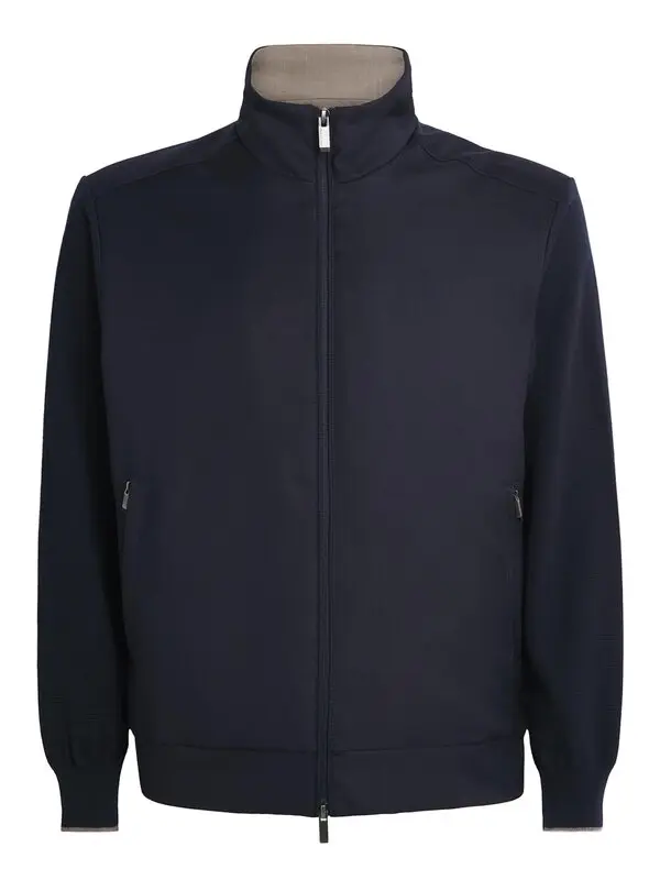 Paul & Shark Wool Bomber Jacket - Navy