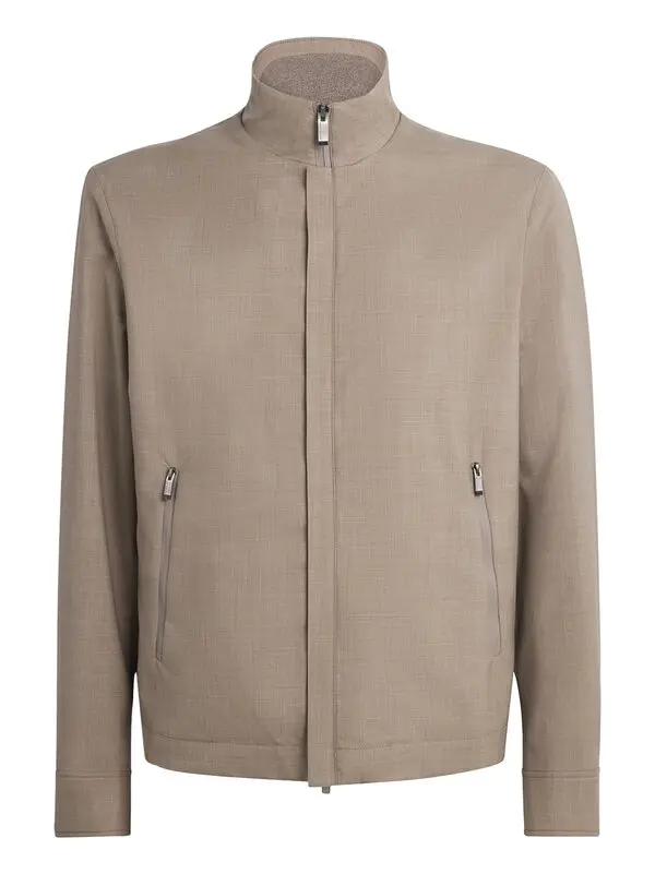 Paul & Shark Wool-silk Bomber Jacket - Beige