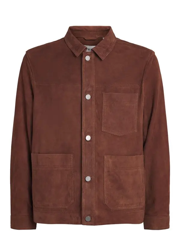 WAX LONDON Suede Robin Chore Jacket - Brown