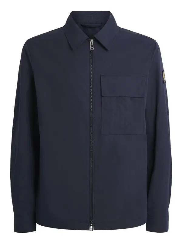 Belstaff Cotton-blend Cargo Overshirt - Navy