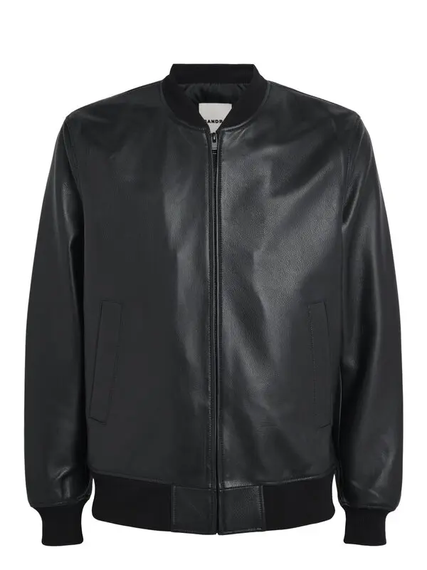 Sandro Leather Bomber Jacket - Black
