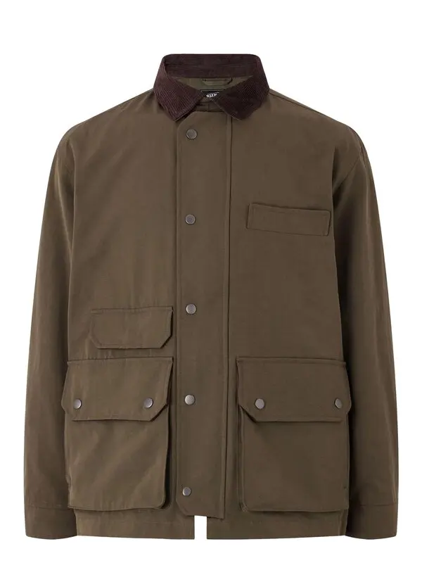 FRIZMWORKS Royal Corduroy-trimmed Cotton-blend Canvas Jacket - Green
