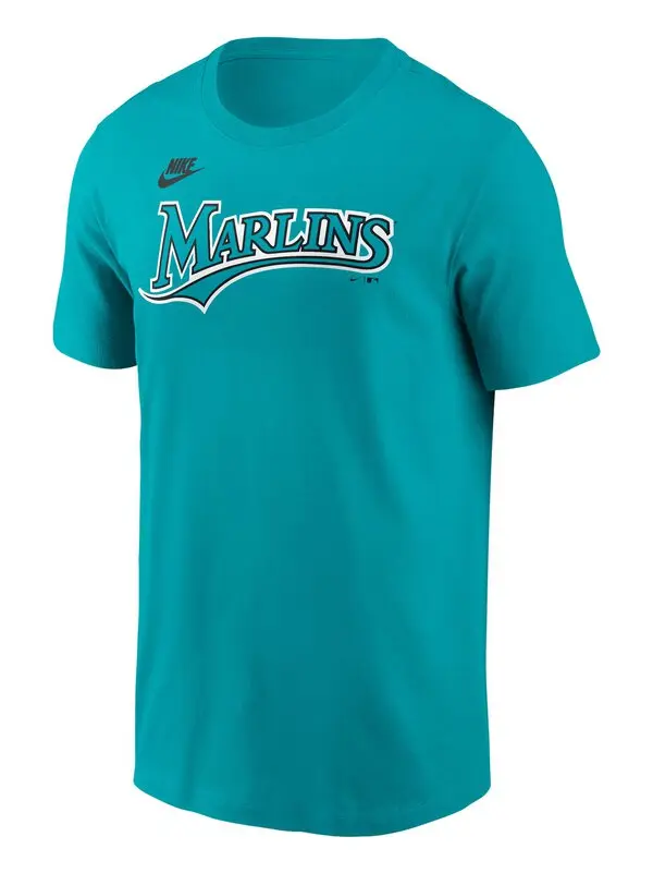 Nike Florida Marlins Cooperstown Wordmark Mlb T-shirt - Blue
